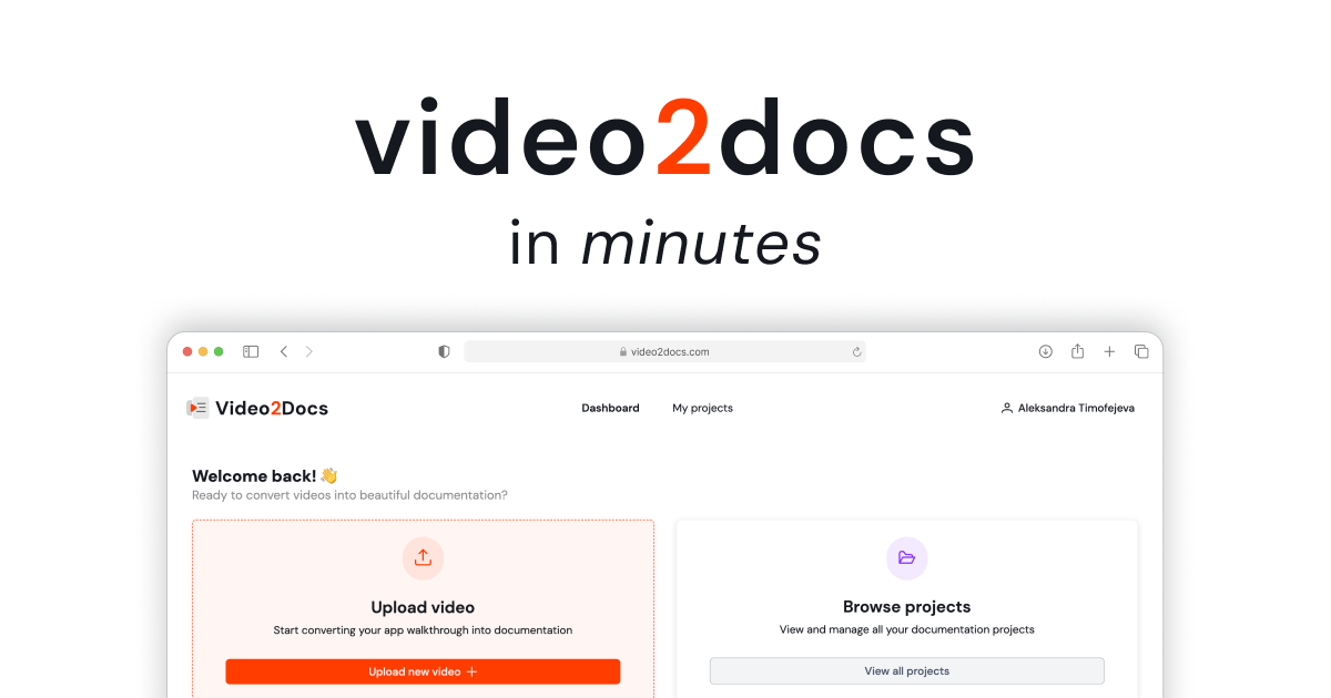 video2docs | video to documentation in minutes
